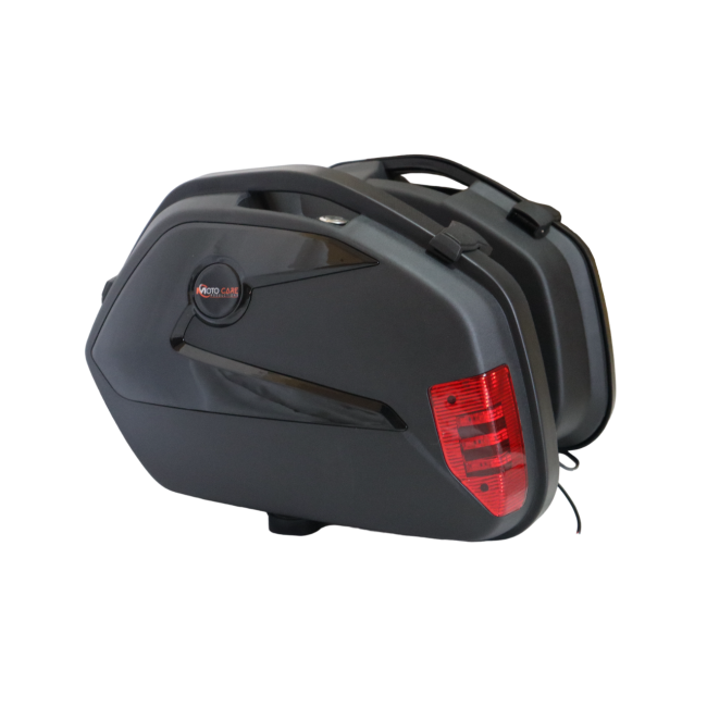 Fiber Side Box With LED [ V-35 ]- 35 Liters | Motocare